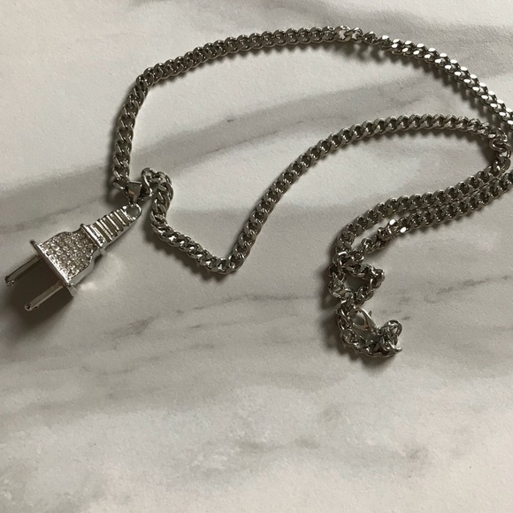 Jewelry | Plug Diamond Pendant With Chain | Poshmark